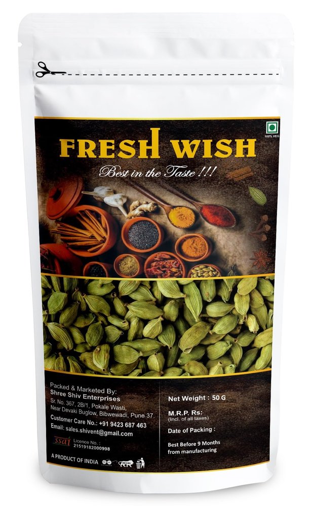 Fresh Wish Whole Natural Cardamom (Elaichi) 50GM | NavaFresh